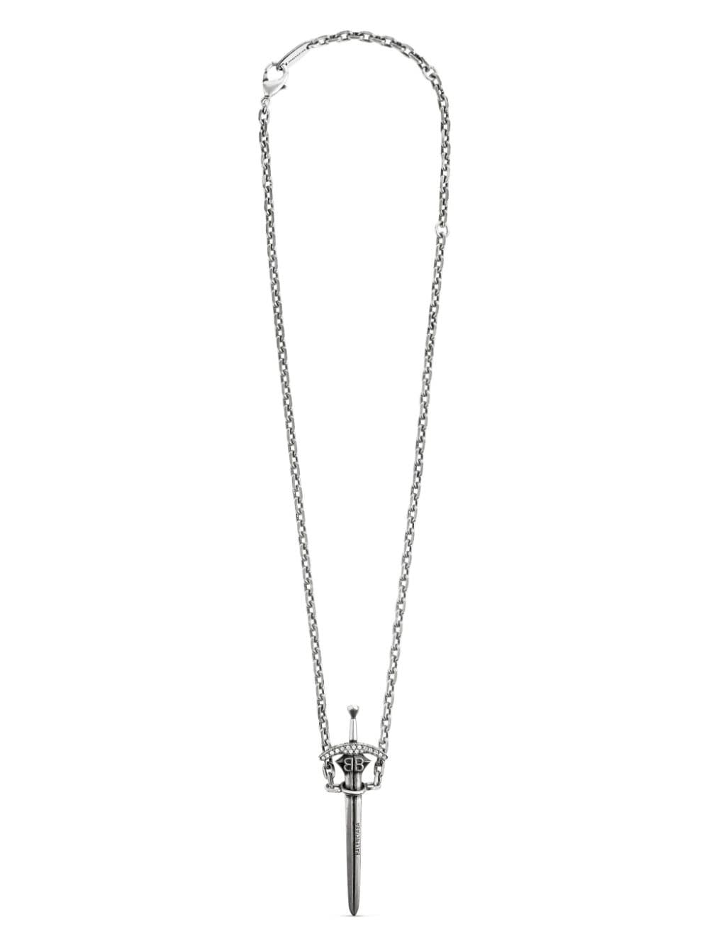 Balenciaga Goth Sword Necklace - Silver | Editorialist