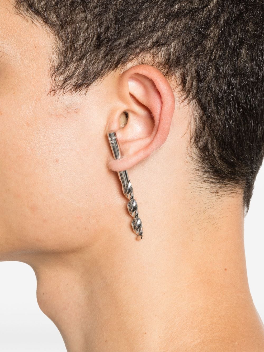 Balenciaga City Drill Single Earring - Silver | Editorialist