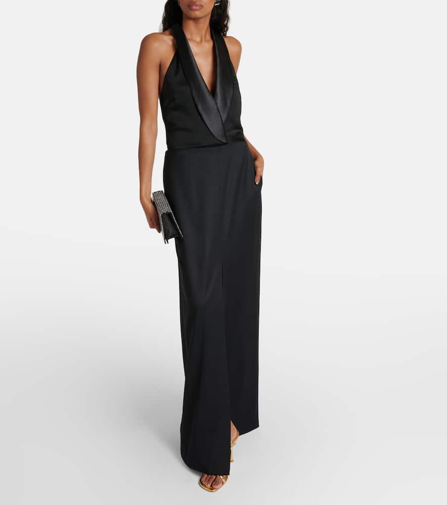 floral evening dress Cute A Line Sweetheart Printed Chiffon Long Prom with Slit Lucinda Puffy Sleeves Dress size_one size Option:55 inches(140 cm) Length - New