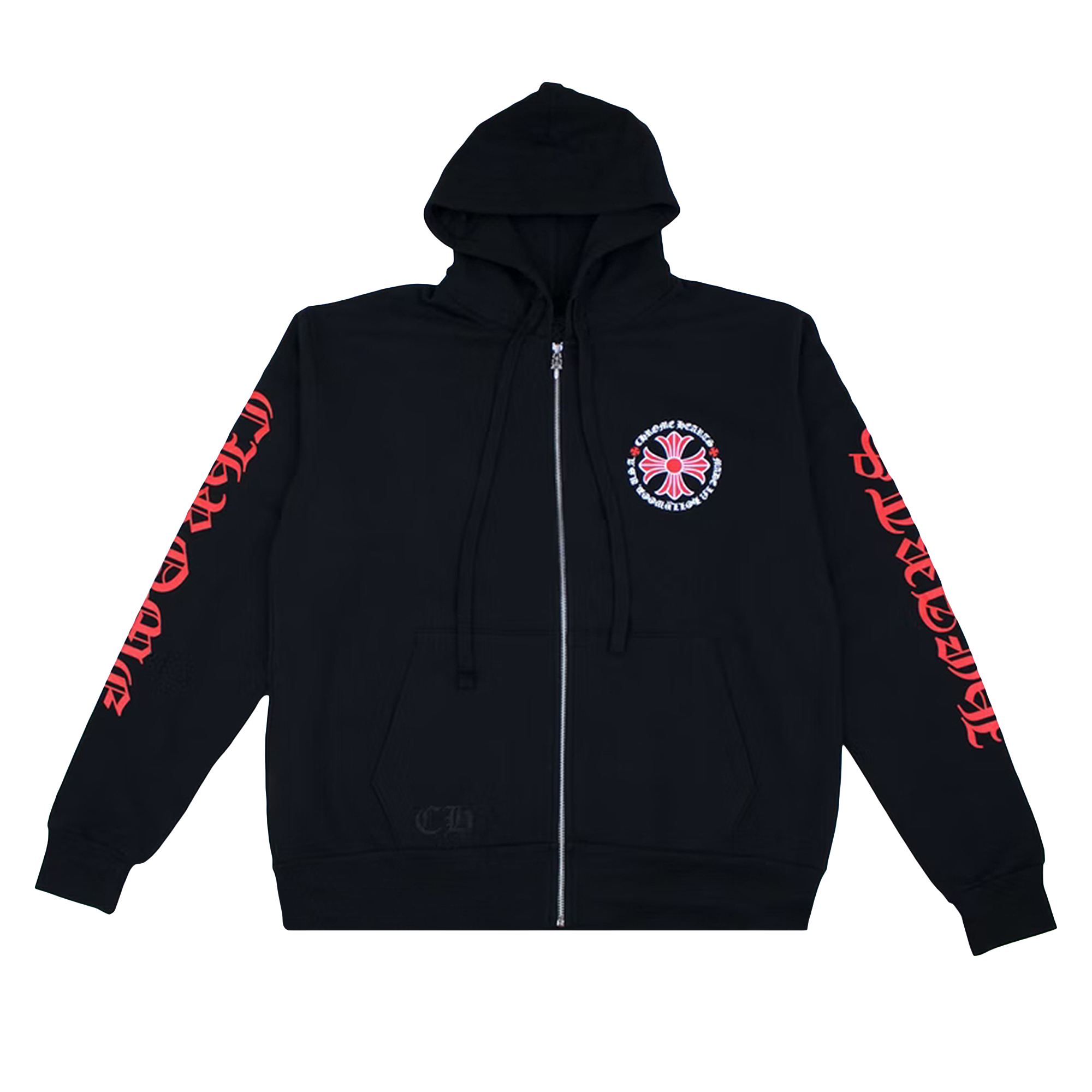 Chrome Hearts Made In Hollywood Plus Cross Zip Up Hoodie In Black