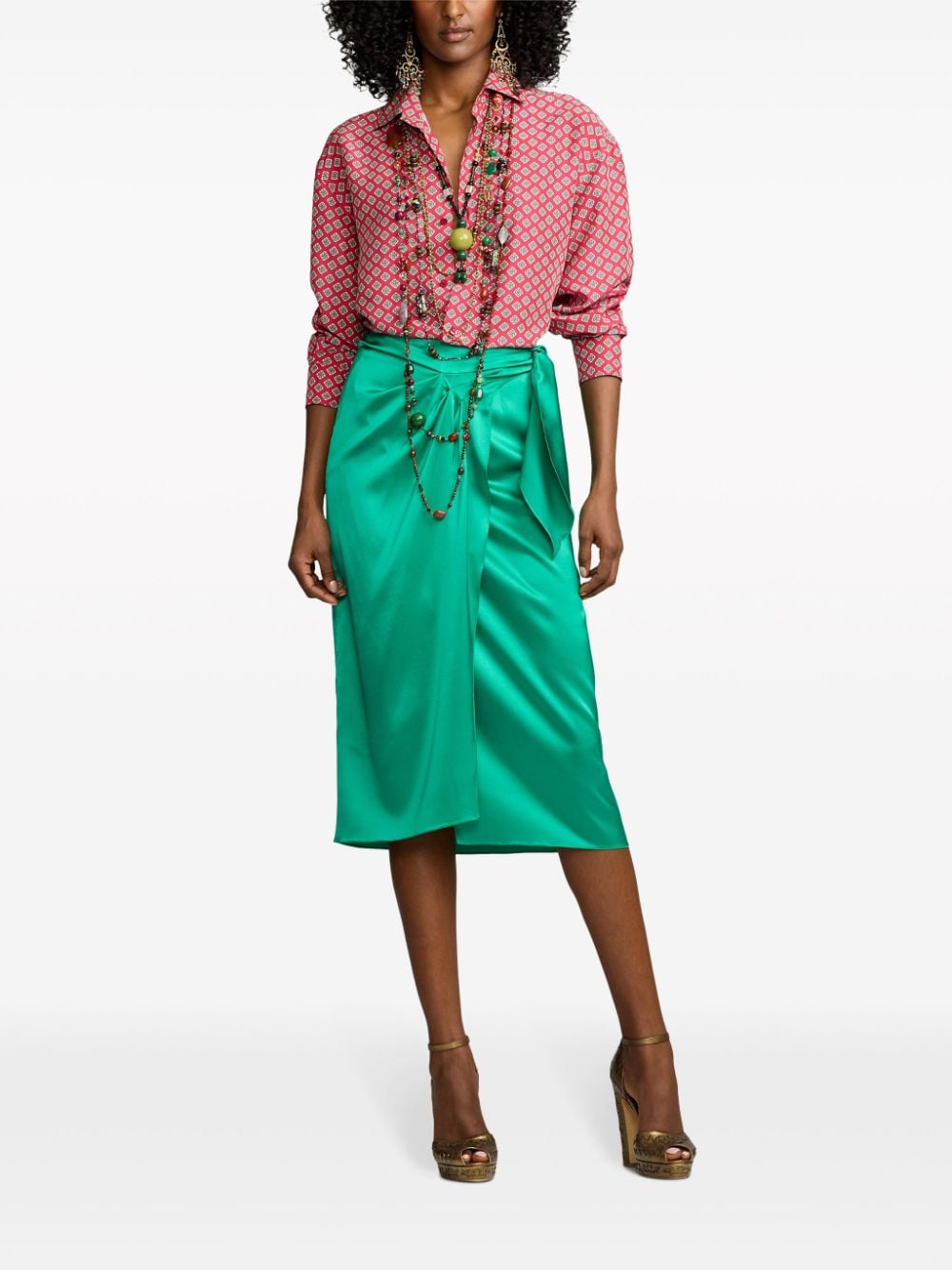 RALPH LAUREN Cagney Printed Silk Blouse