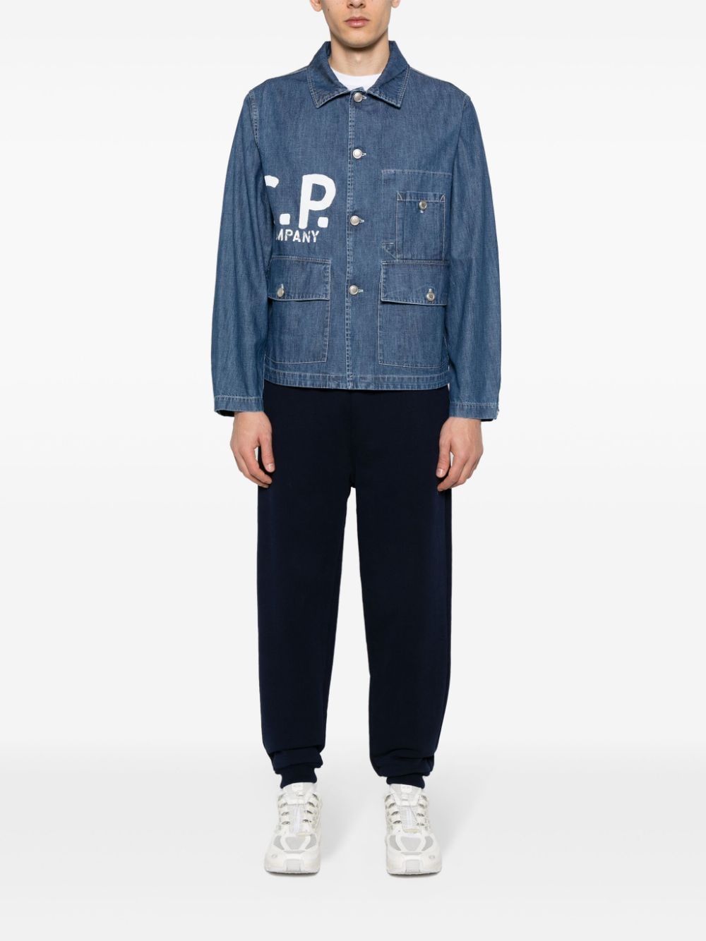 C.P. COMPANY C.P. Company Logo-Print Denim Jacket