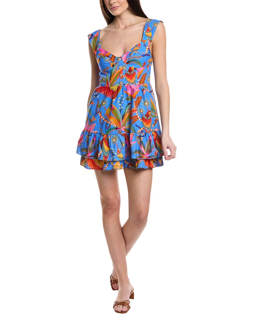 chinese dress ladies Farm Rio Midnight Macaw Fiesta Black Sleeveless Mini Dress