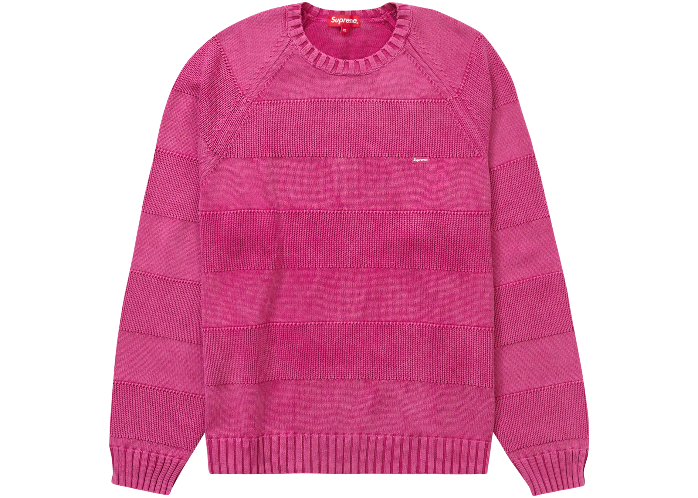 Supreme Small Box Stripe Sweater - Fuchsia | Editorialist
