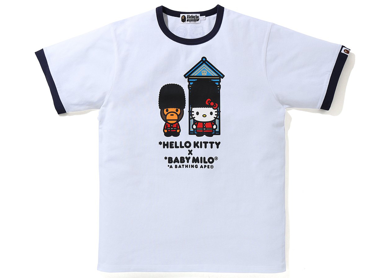 A Bathing Ape X Hello Kitty Baby Milo London Trim Tee - Navy