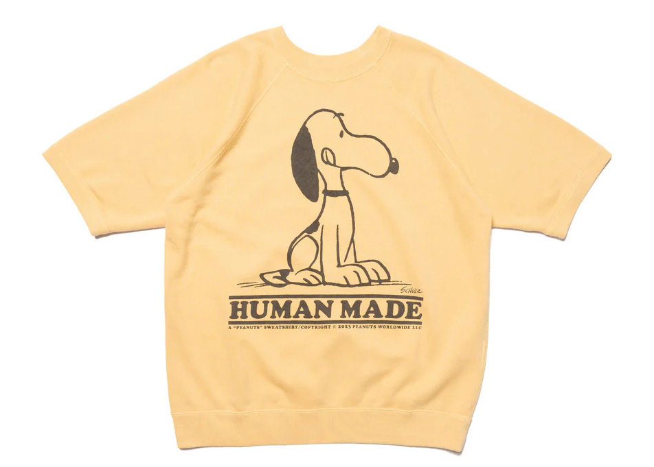 トップス PEANUTS S/S SWEATSHIRT #1 / HUMAN MADE Human Made Peanuts S/S Sweatshirt - Yellow | Editorialist