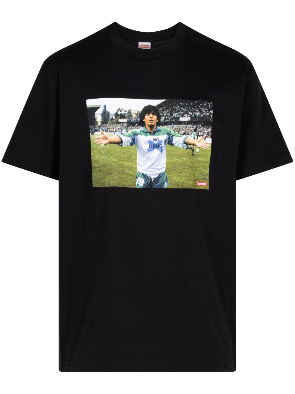 Supreme Maradona Photo-Print T-Shirt - Black | Editorialist