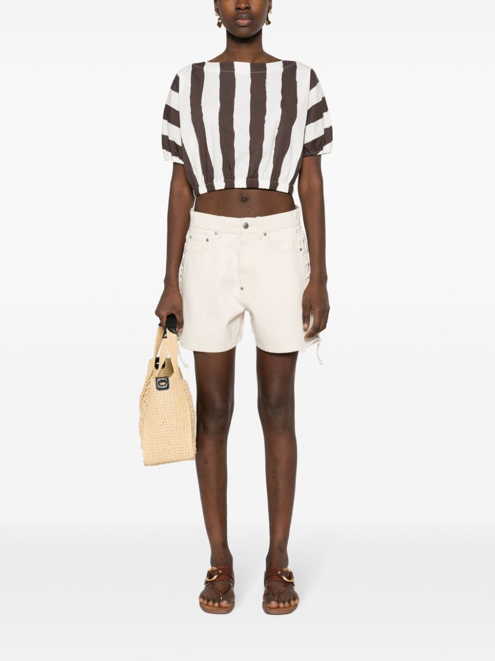 STELLA MCCARTNEY Stella McCartney Lace-Up Cotton Shorts