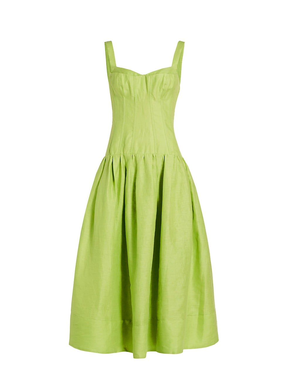 old navy fit & flare linen-blend midi dress Fit & Flare Linen-Blend Midi Dress