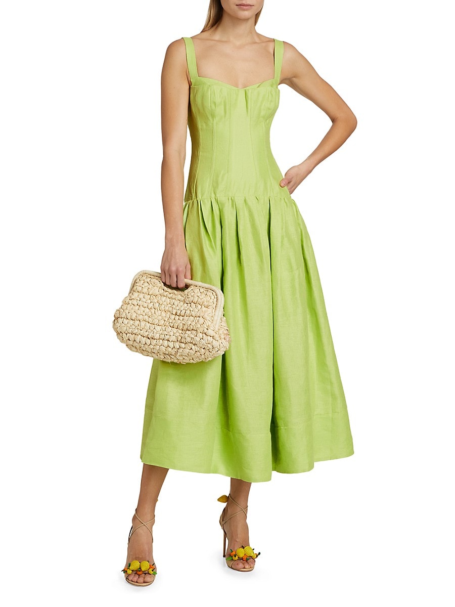 dropped waist dress 1920s Picturesque Cutie Corset Lace-Up A-Line Midi Dress main image 0