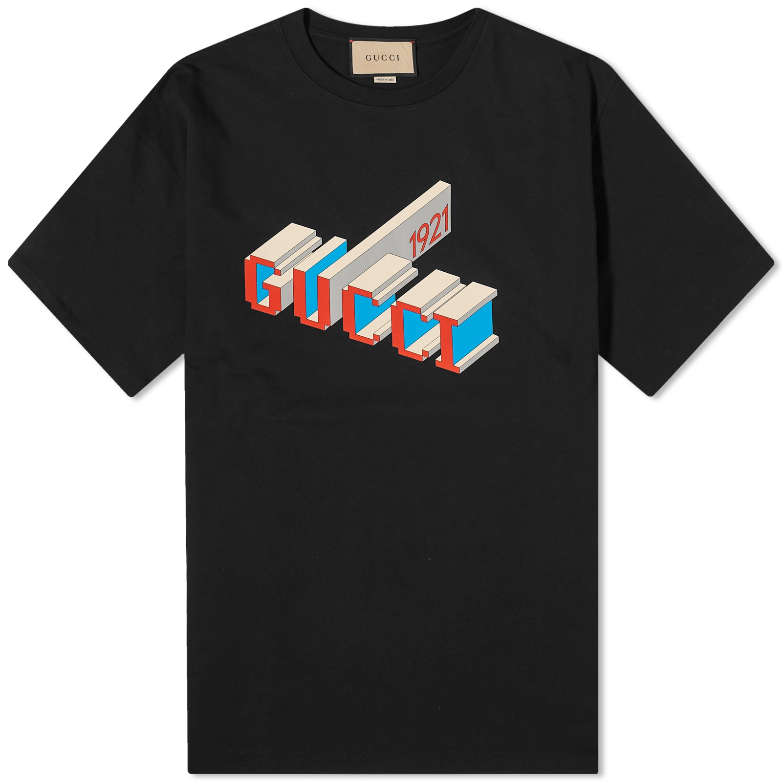 GUCCI ORIGINAL 1921 Tシャツ ホワイト/ネイビー Gucci 3d 1921 Print T-Shirt - Black | Editorialist