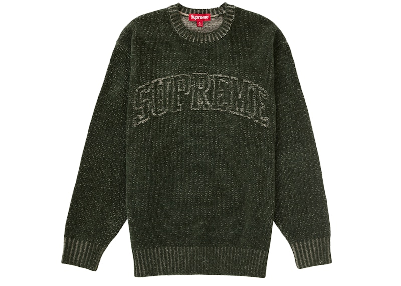 Supreme Printed Washed Crewneck Sweater - Green | Editorialist