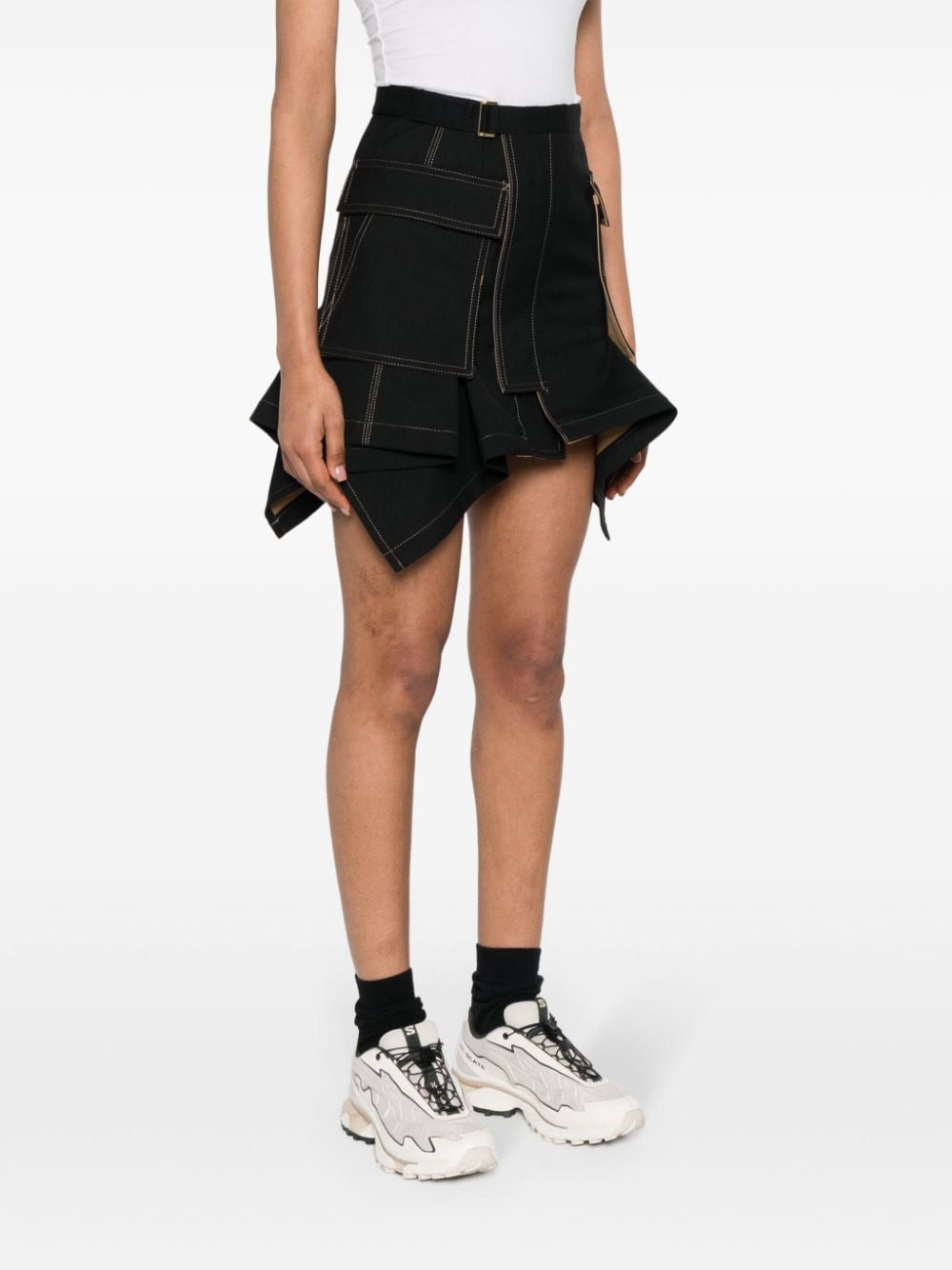 Sacai X Carhartt Wip Suiting Bonding Skirt In Black - 24% Off