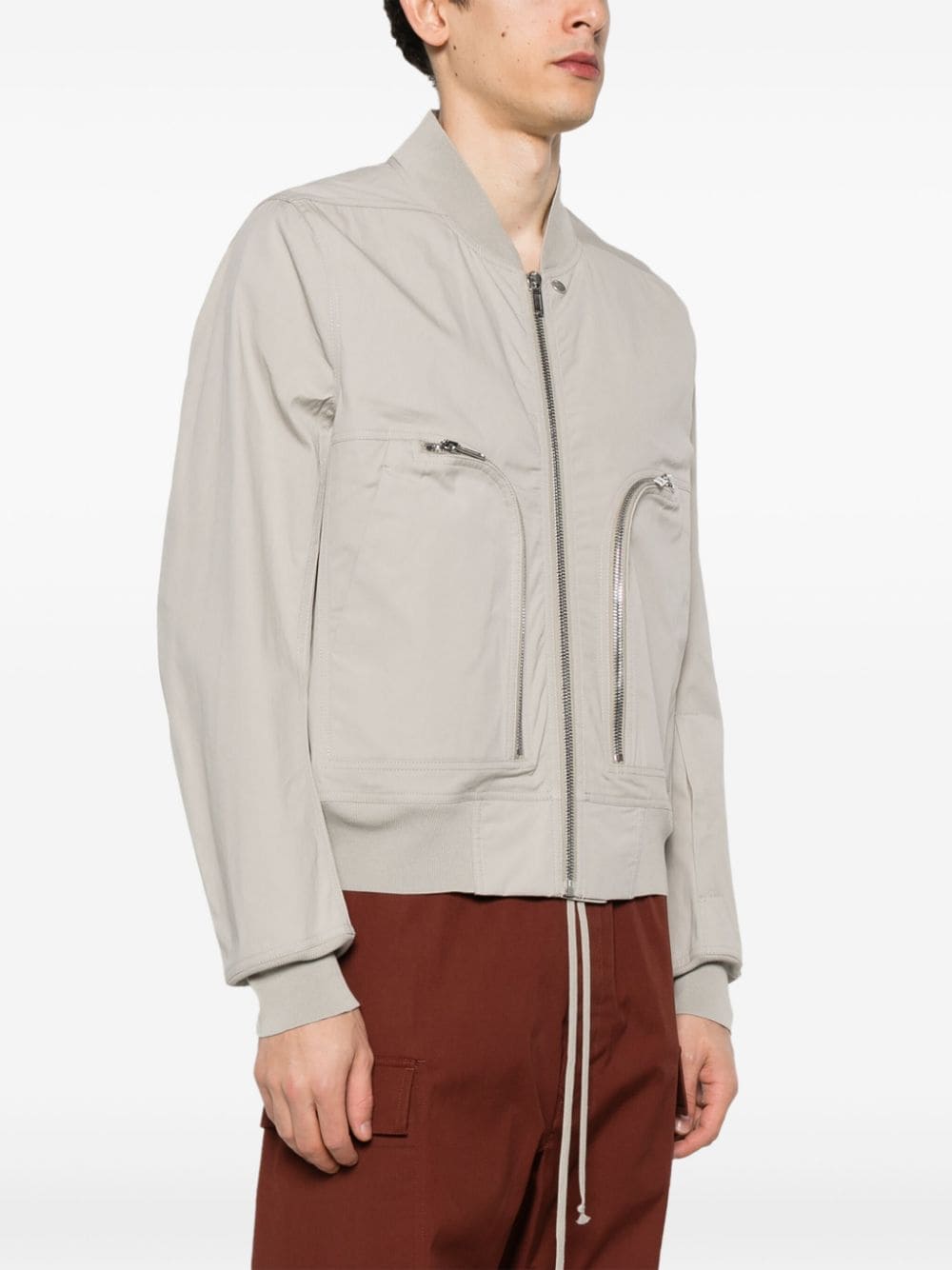 Rick Owens Bauhaus Flight Bomber Jacket - Neutrals | Editorialist