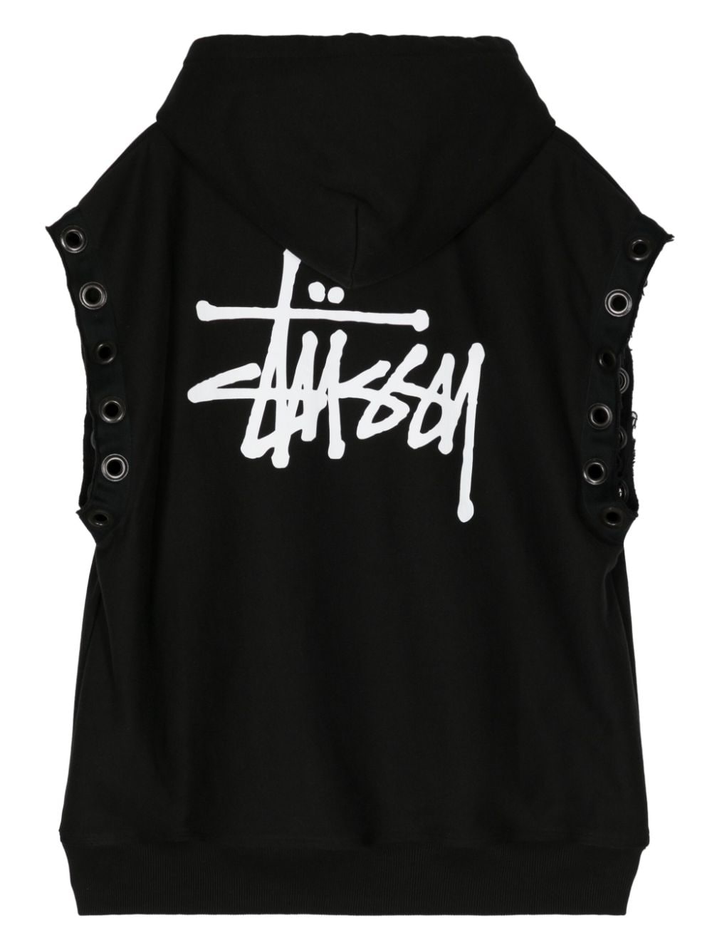 トップス JUNYAWATANABEMAN STUSSY Custom Hoodie M Junya Watanabe X Stussy Logo-print Sleeveless Hoodie - Black