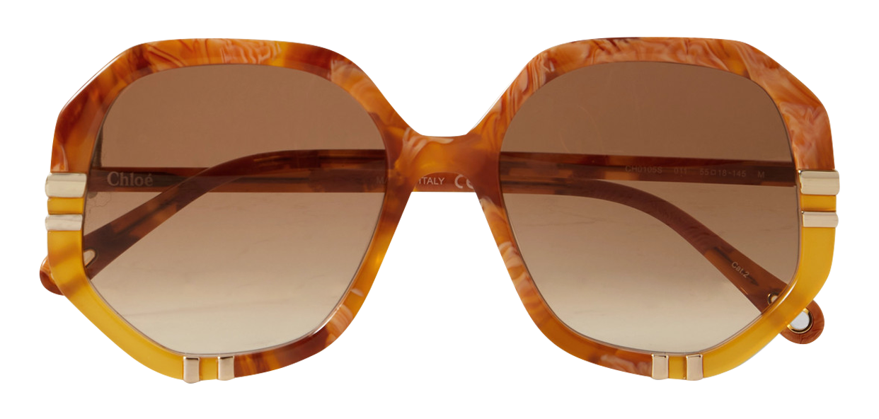 Chloé CE638SL Hexagonal Oversized Sunglasses | Cream Ivory Acetate | Style 905 Chloé - Girls Beige Hexagonal Sunglasses | Childrensalon main image 2