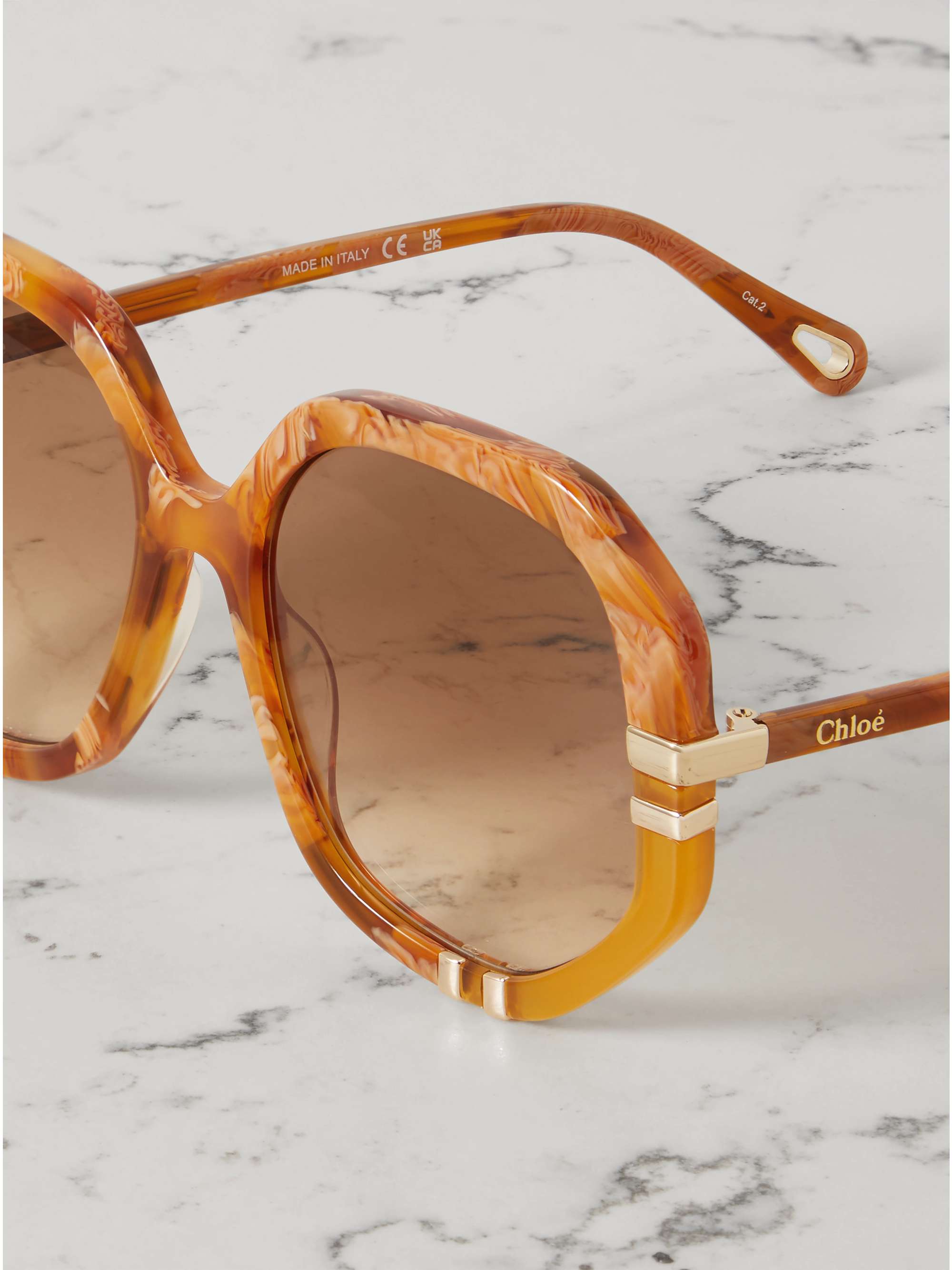 Chloé CL2181 Cream and Burnt Orange Rimmed Oversized Sunglasses Chloe CH0278S 001 Sunglasses - US main image 4