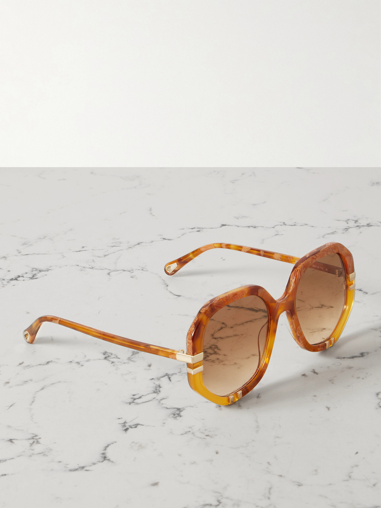 Chloé CE638SL Hexagonal Oversized Sunglasses | Cream Ivory Acetate | Style 905 Chloé - Girls Beige Hexagonal Sunglasses | Childrensalon main image 4