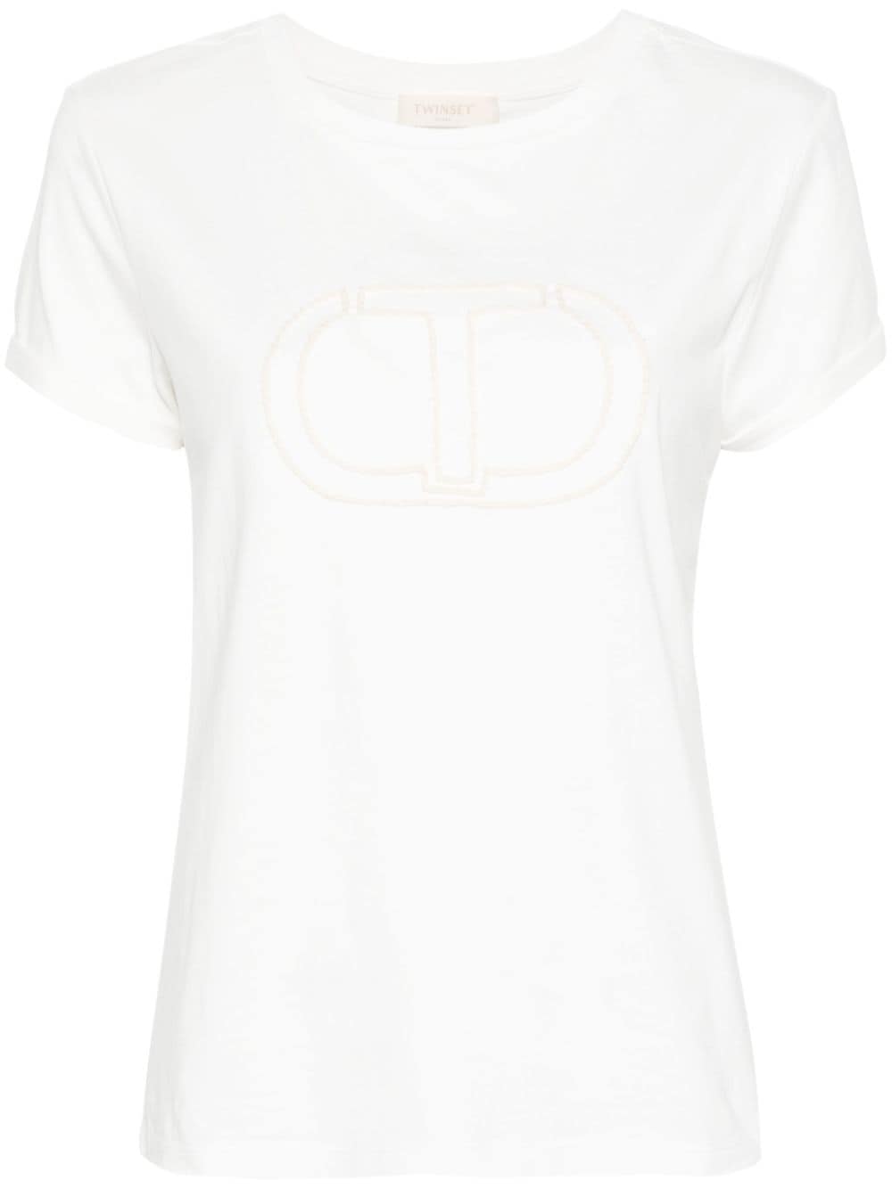 TWINSET TWINSET Embroidered Logo Cotton T-Shirt