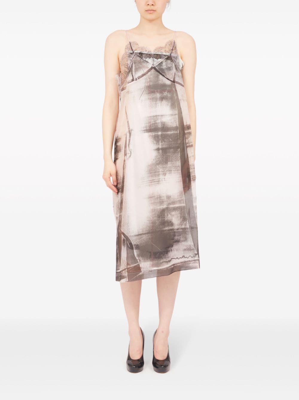 MAISON MARGIELA Freeze-Frame Silk Midi Dress