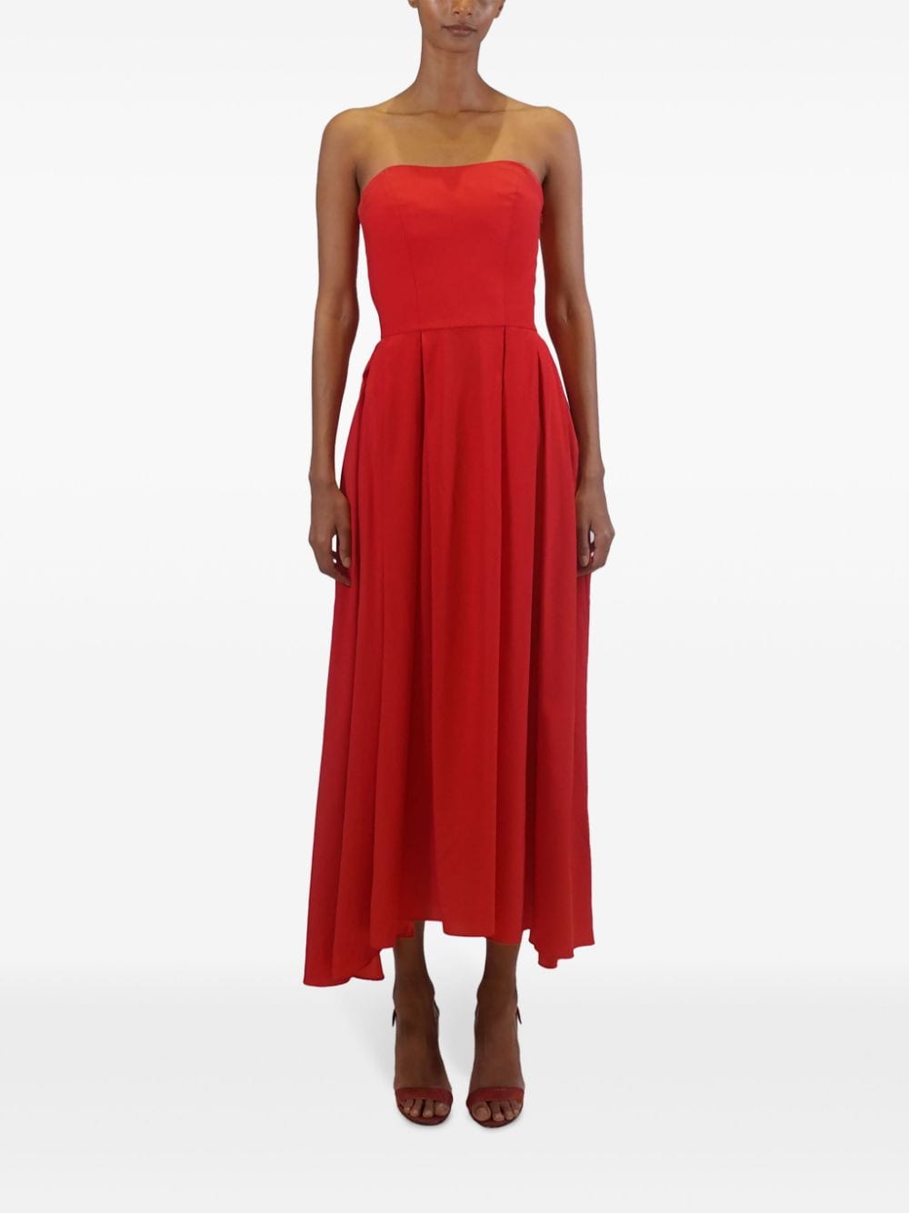 AZEEZA AZEEZA Ezra Strapless Silk Midi Dress