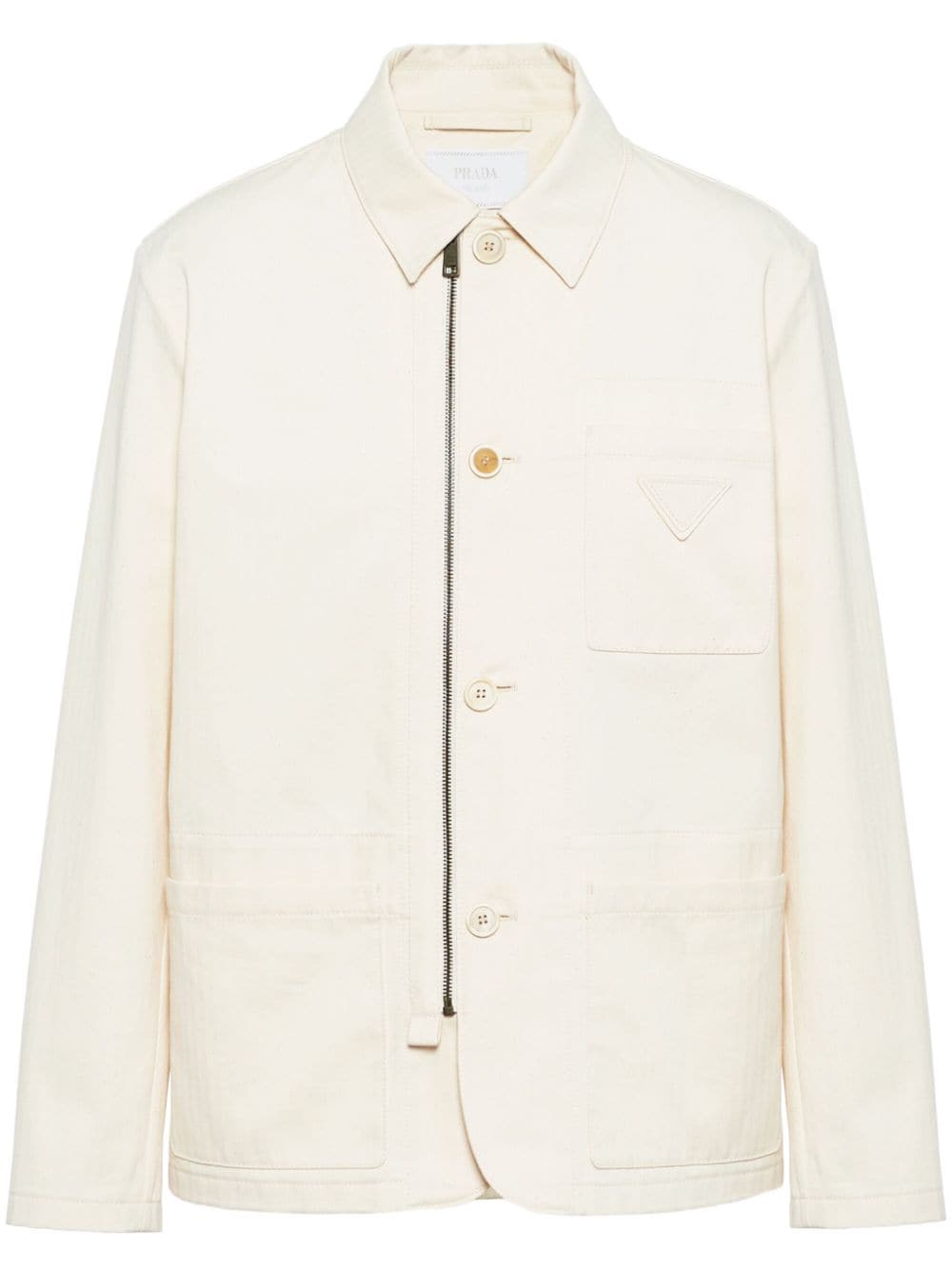 PRADA herringbone cotton shirt jacket