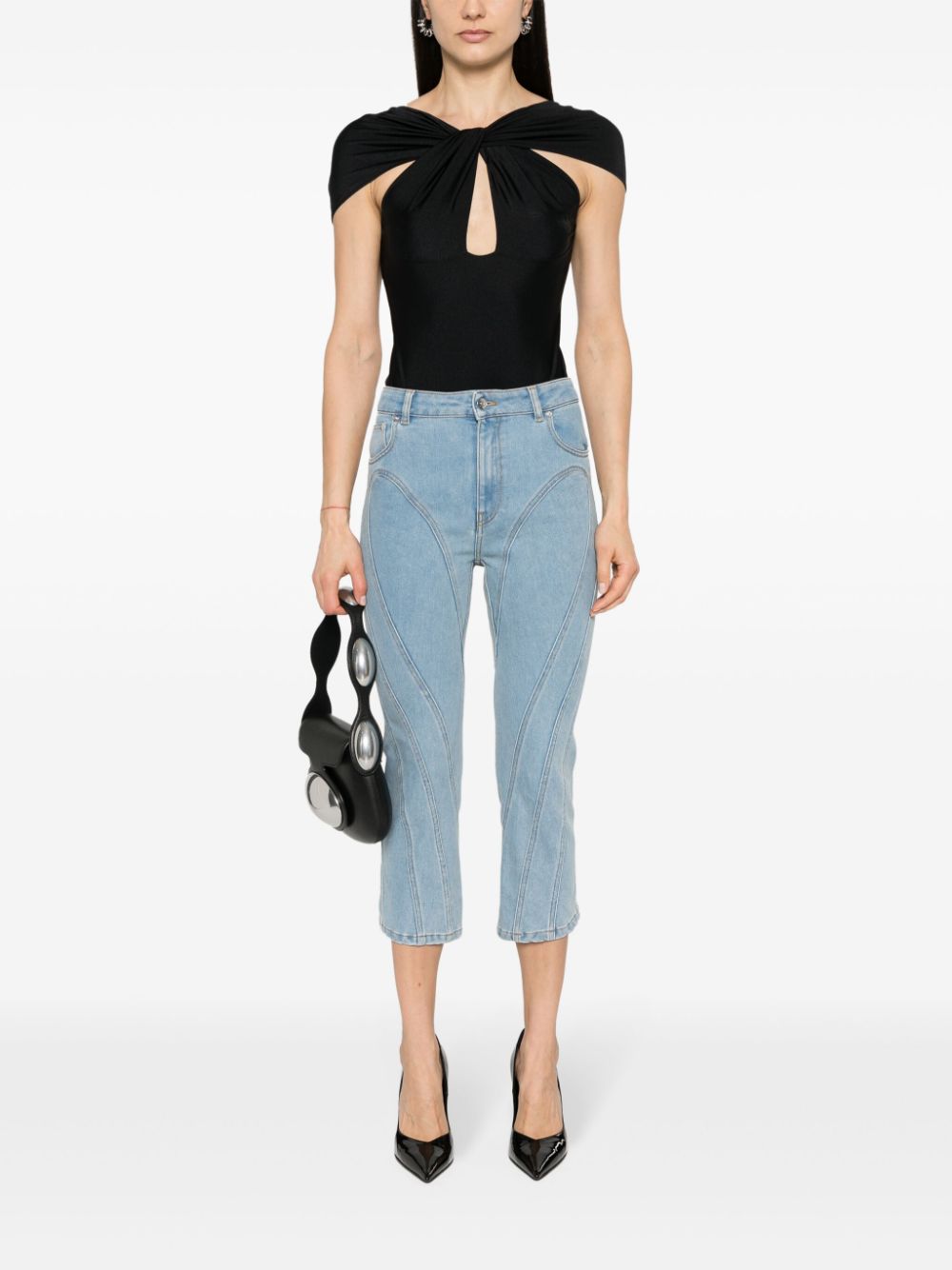 MUGLER Mugler High-Rise Cropped Jeans