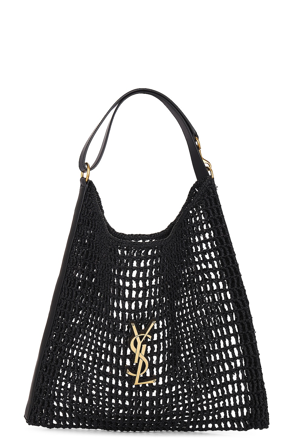 【関税&送料込】Saint Laurent Black Raffia Saint Laurent Sho Saint Laurent Raffia Shoulder Bag - Nero | Editorialist