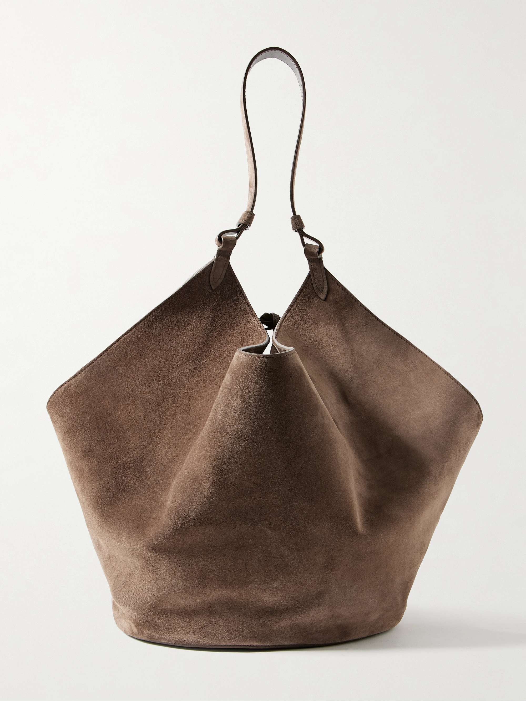 Khaite Lotus Suede Tote - Brown | Editorialist