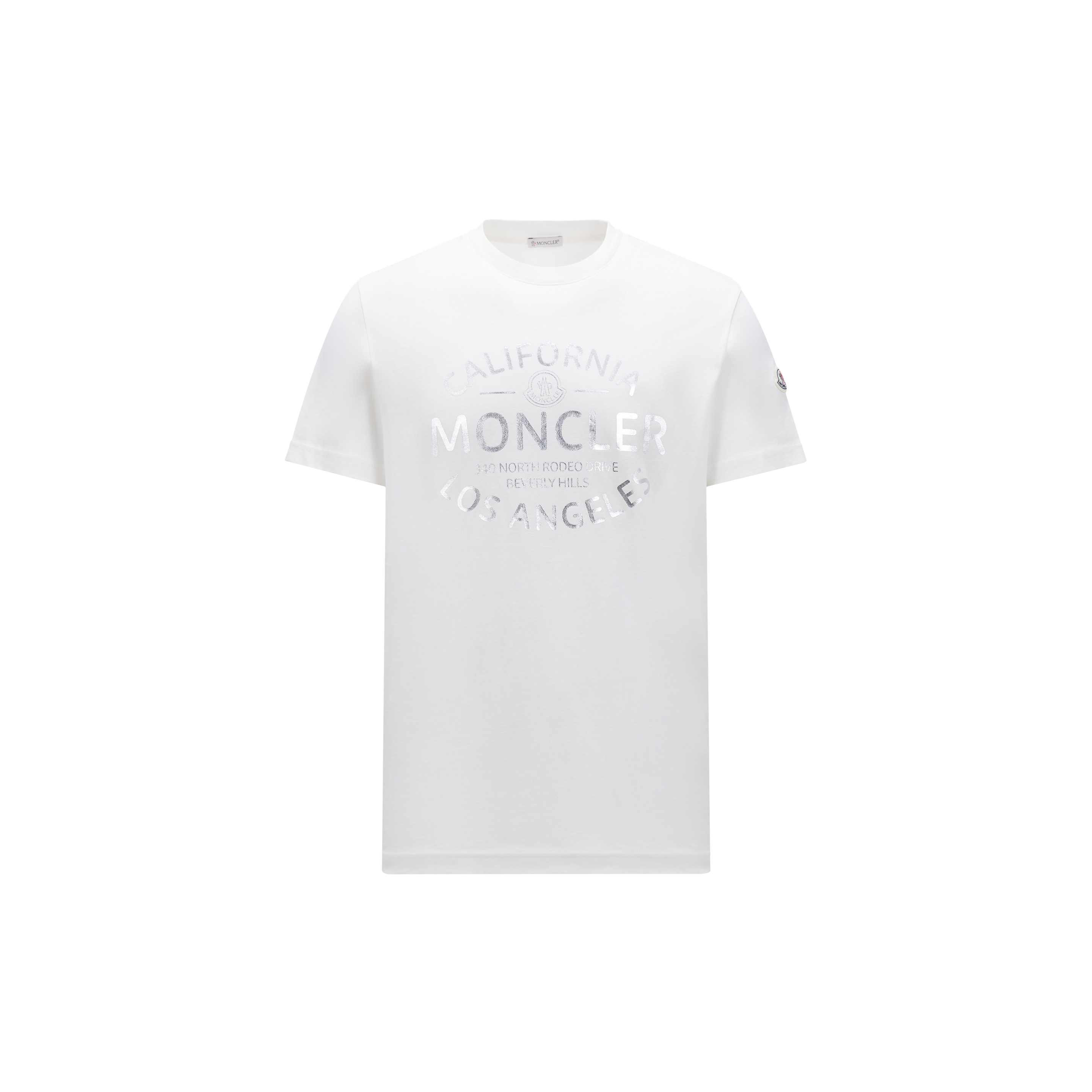 Moncler Metallic Logo T-Shirt - White | Editorialist