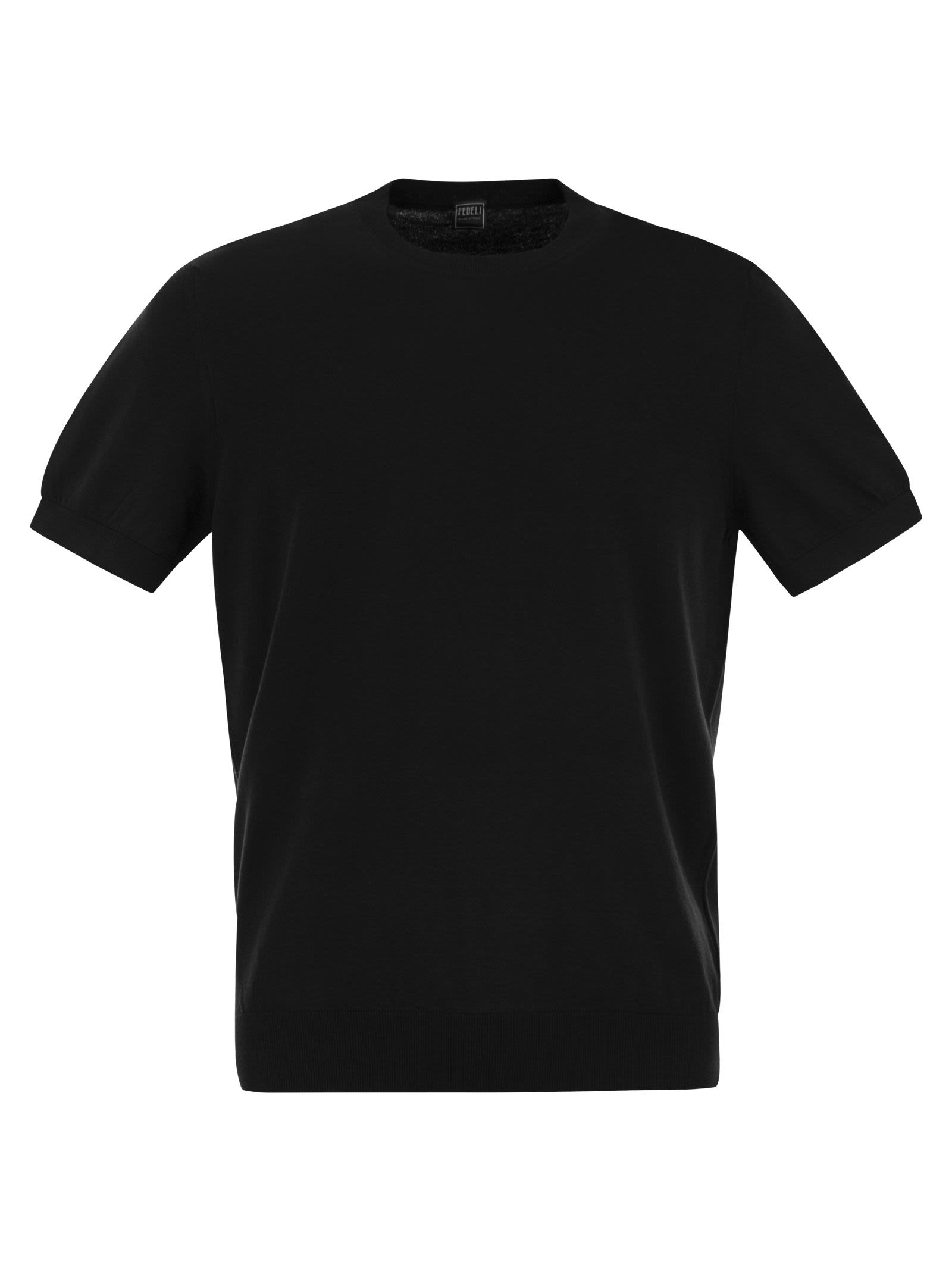 Tシャツ・カットソー FEDELI Black Cotton T-Shirt Fedeli Cotton T Shirt - Black | Editorialist
