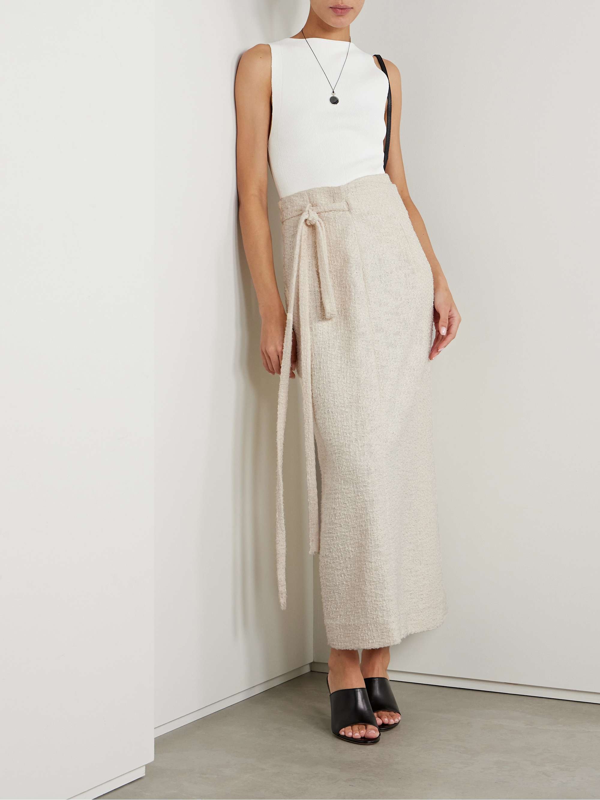 Another Tomorrow Net Sustain Organic Cotton-Tweed Maxi Wrap Skirt
