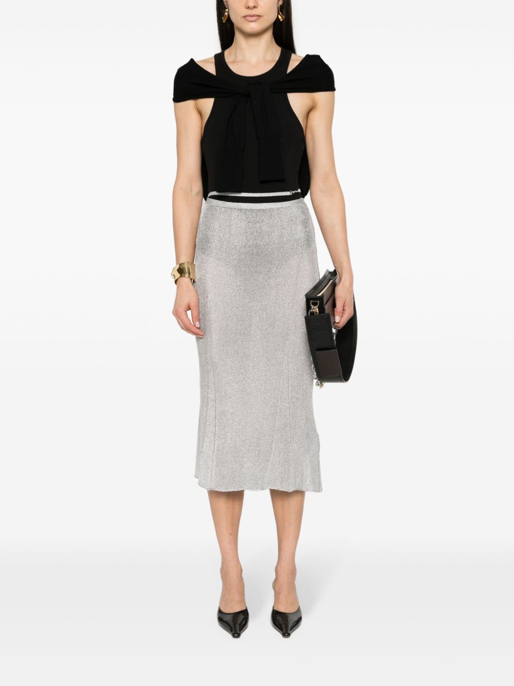 JACQUEMUS Jacquemus Le Brilho Lurex Midi Skirt