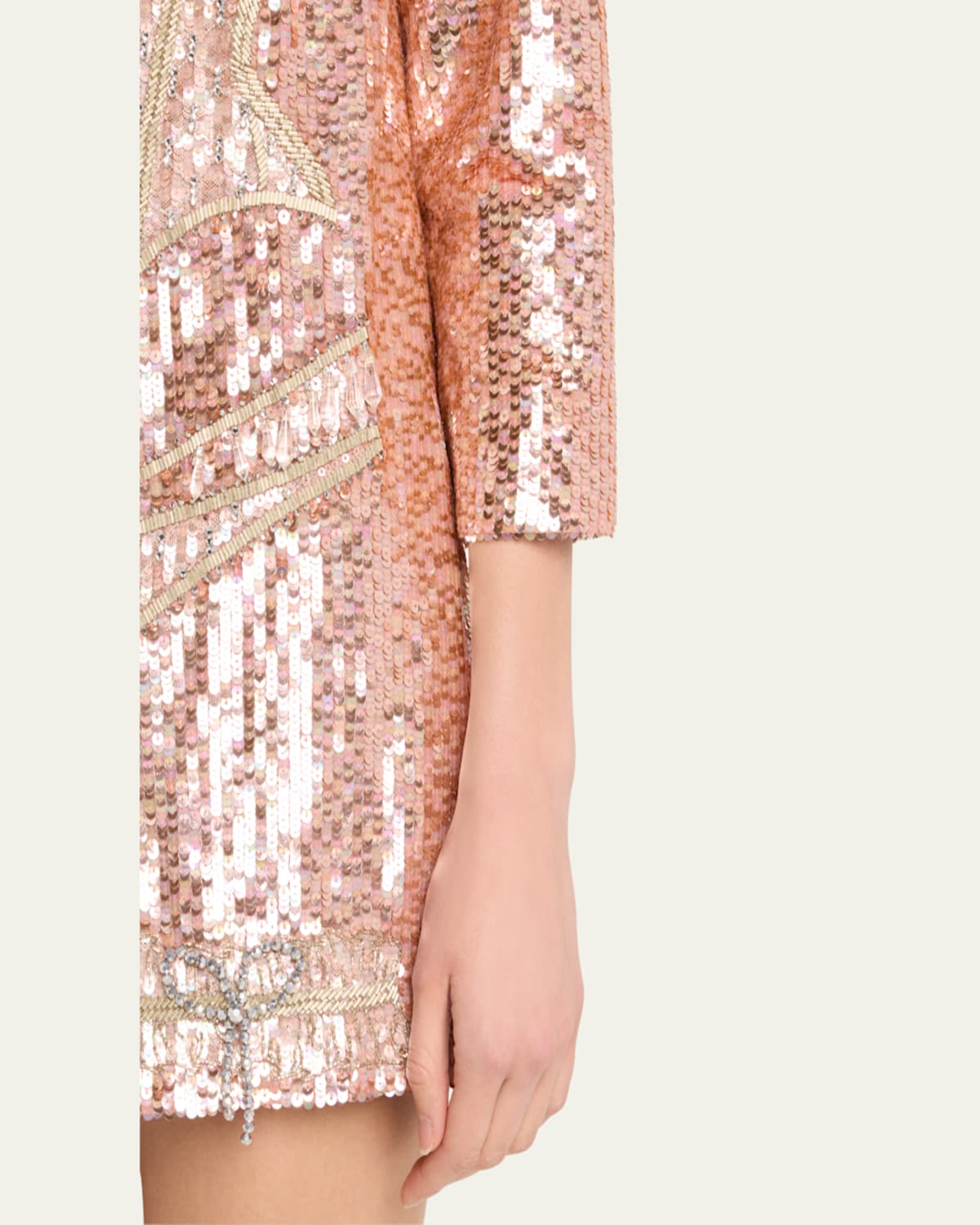 rose gold sequin dress india Rose Gold Shimmer Sequin Party Wear Gown – SHREE SHIVAM: Clothing Store main image 0