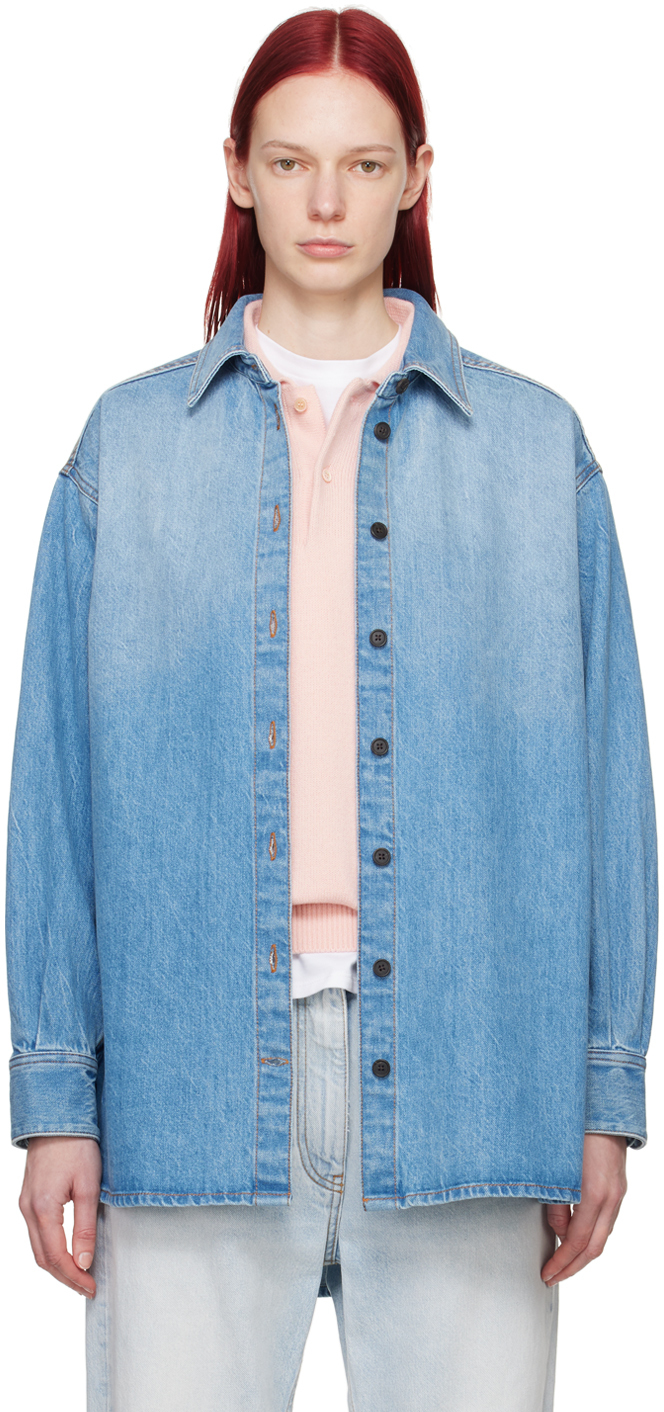 THE ROW FRANNIE SHIRT XS ザロウ ロングデニムシャツ Frannie denim shirt in blue - The Row | Mytheresa