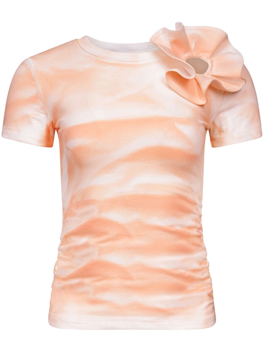 AREA AREA Ruffled Flower Appliqué T-Shirt