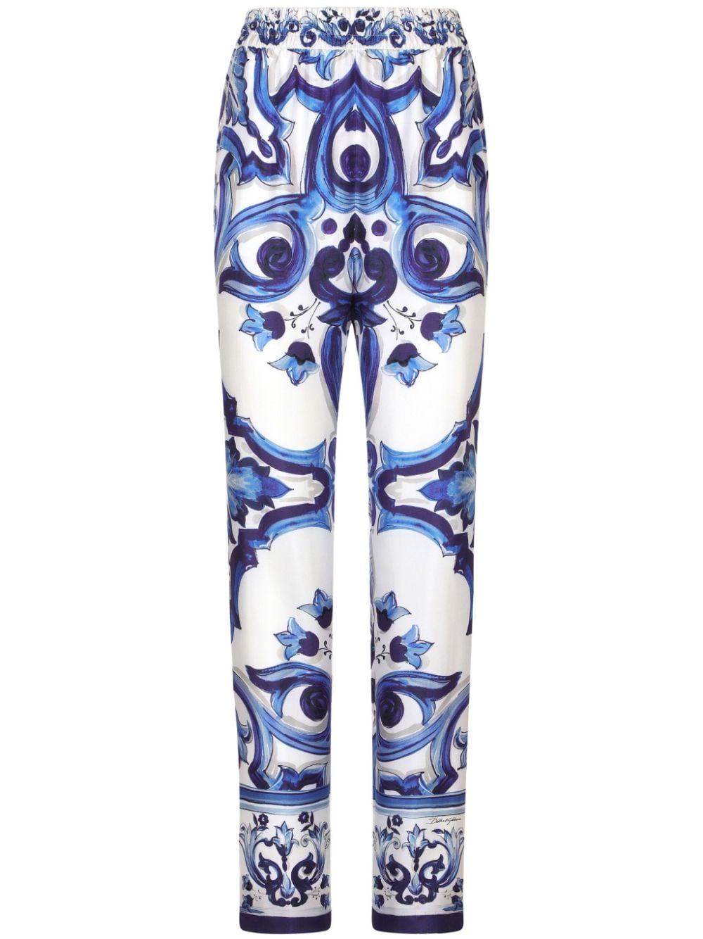 DOLCE & GABBANA Majolica-Print Silk Floor-Length Dress