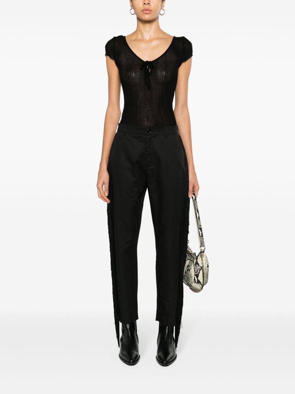 PINKO PINKO Fringed Straight-Leg Trousers