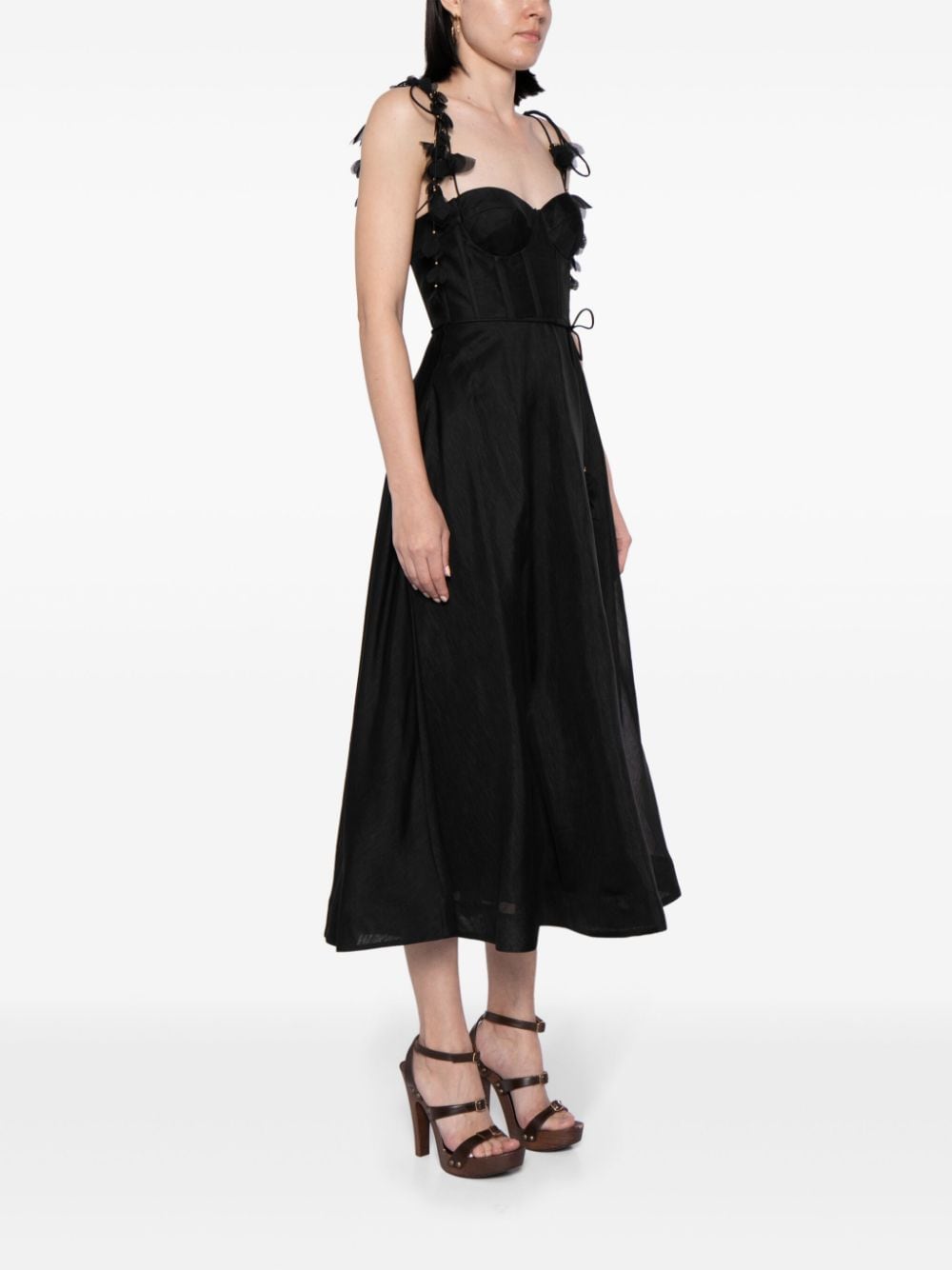 zimmermann natura floral corset midi dress Zimmermann Natura Corset Midi Dress - Black