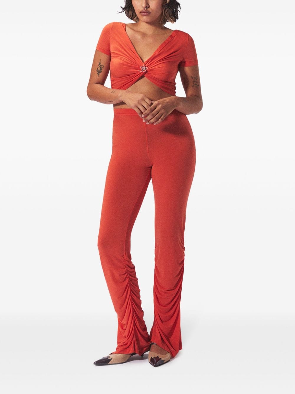MARGHERITA MACCAPANI Maccapani Angela Gathered-Detail Cropped Top