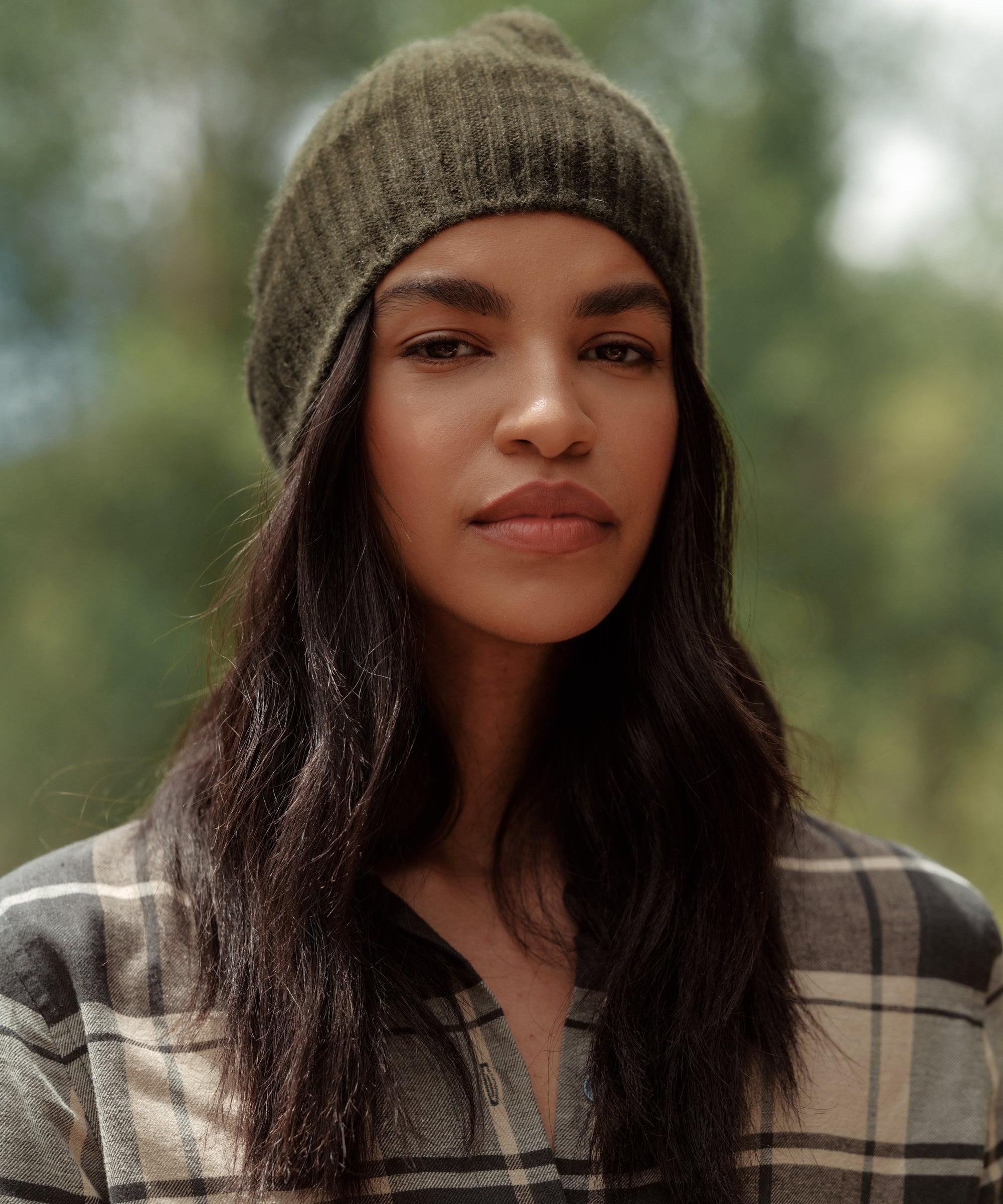 Jenni Kayne Cashmere Beanie Hat - Olive | Editorialist display picture 3