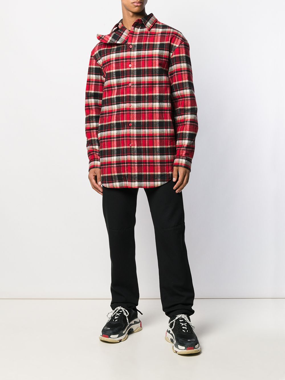 BALENCIAGA checked padded shirt