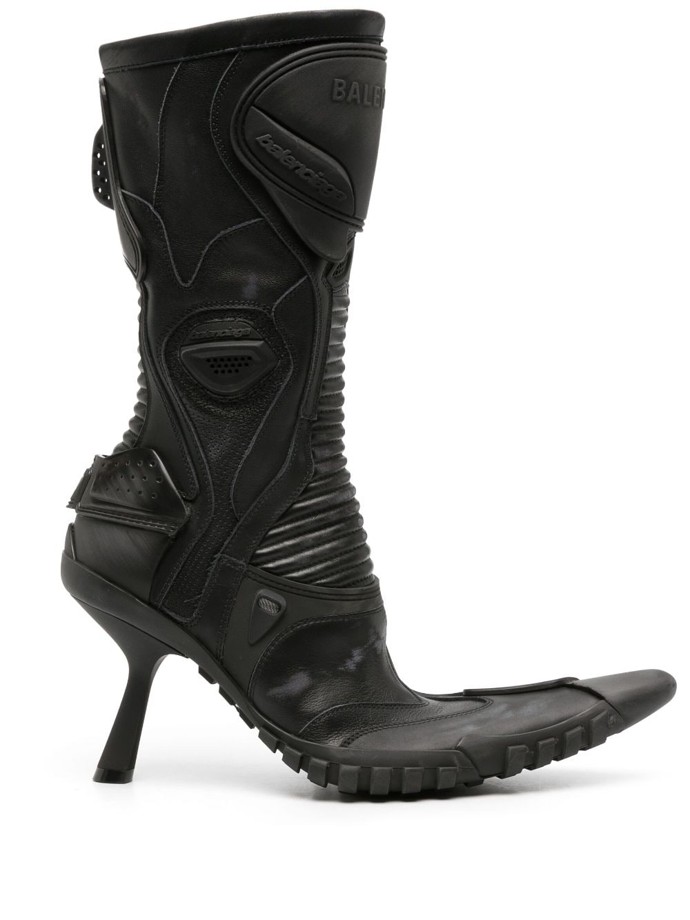 Balenciaga Biker 90mm Leather Boots - Black | Editorialist