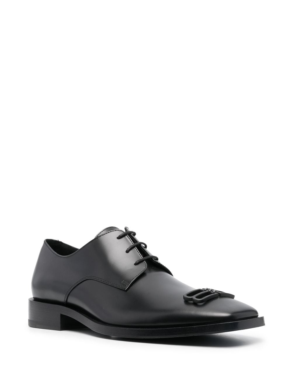 Balenciaga Black Leather Lace-Up Derby Shoes with Logo Trim Balenciaga Truck Derby (Men) | Nordstrom main image 2