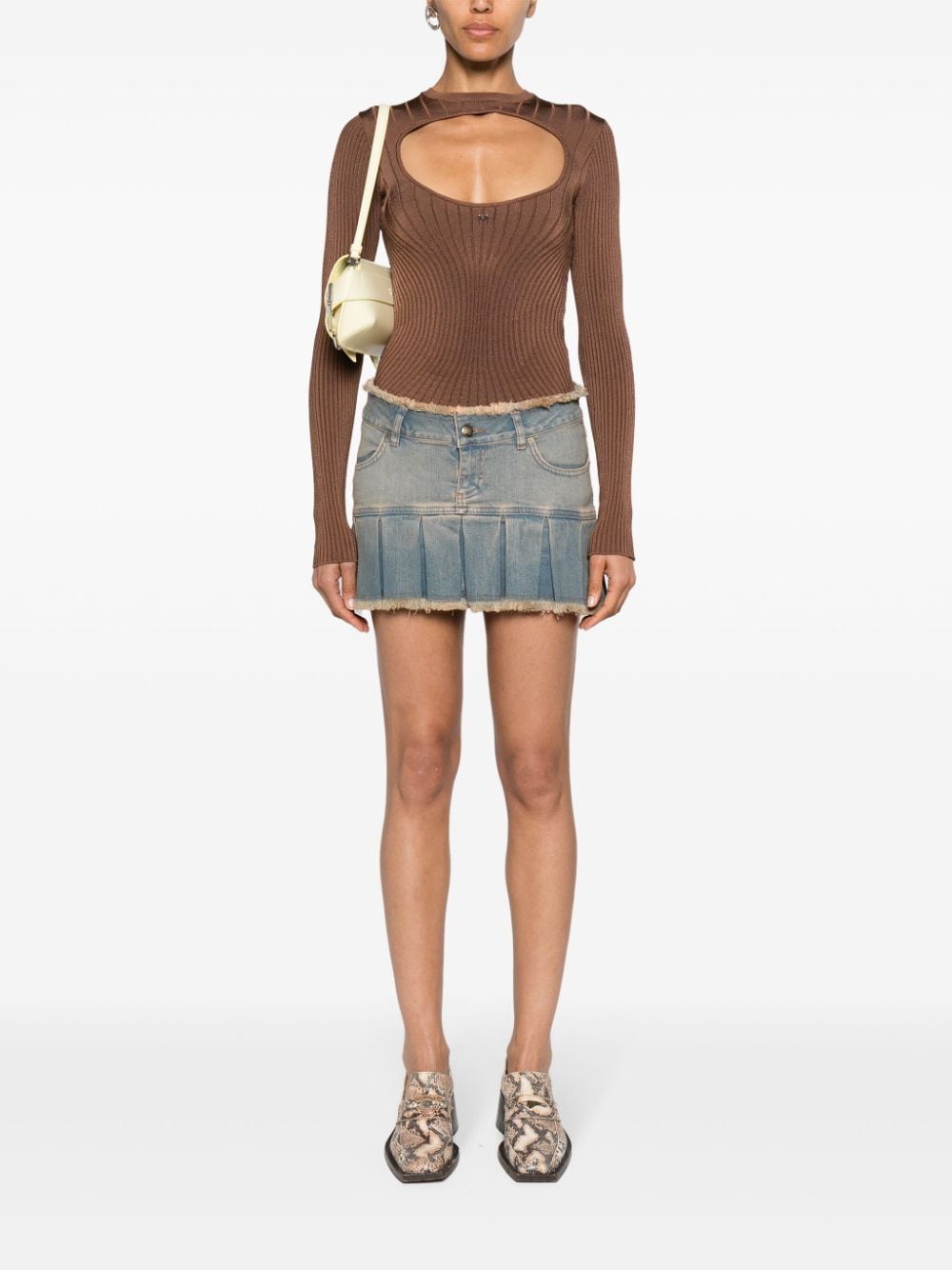MISBHV Pleated Denim Miniskirt