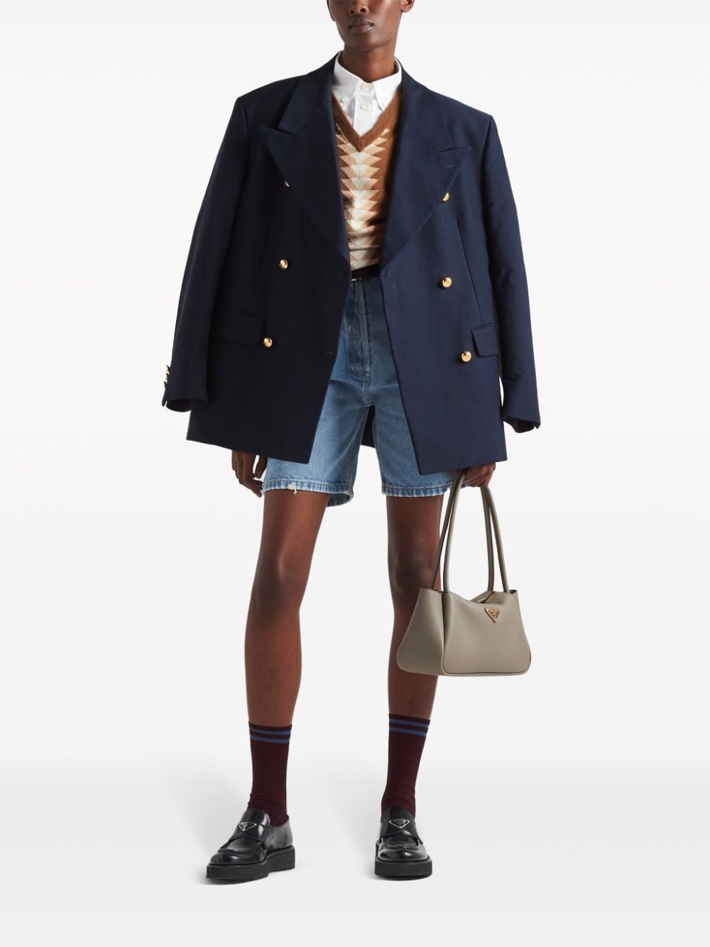 PRADA Double-Breasted Cotton Blazer