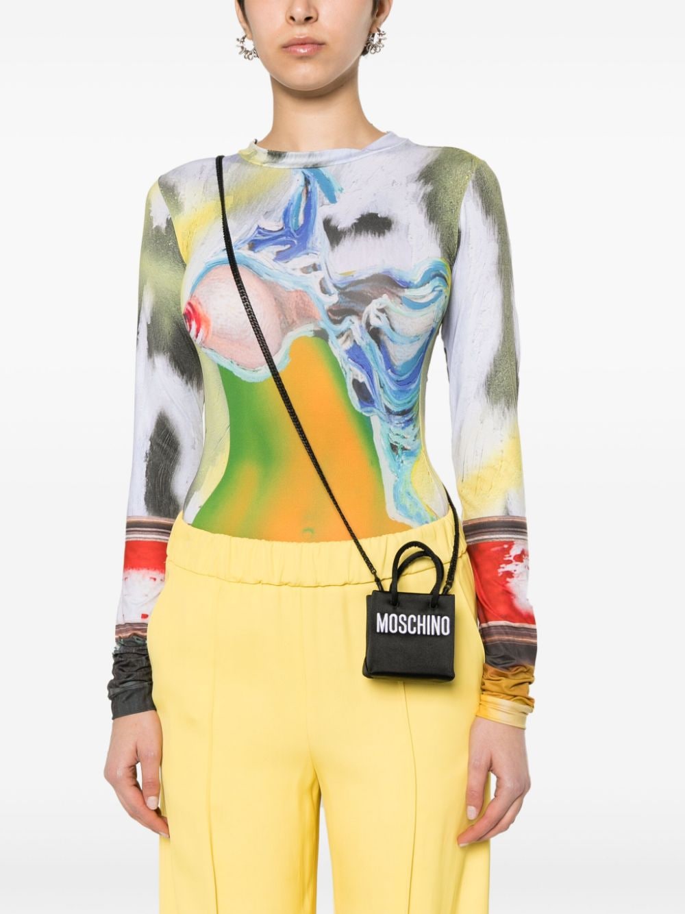 MOSCHINO Logo-Embroidered Mini Bag