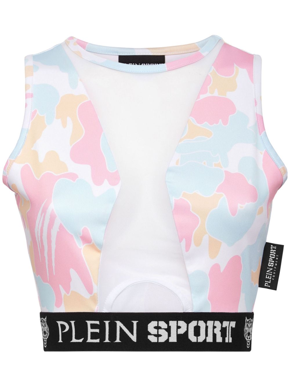 PLEIN SPORT camouflage-print logo-waistband leggings