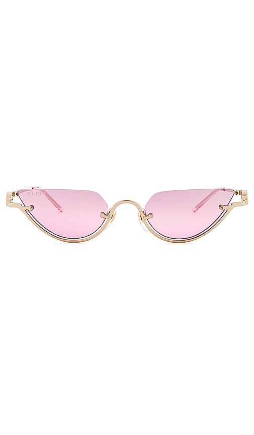 Gucci Gg Upside Down Cat Eye Sunglasses In Metallic - Gold