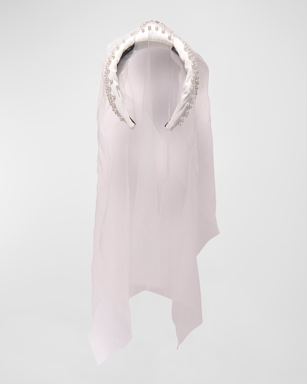 Lele Sadoughi Alice Satin Headband with Veil in White NWT Lele Sadoughi Ivory Bow and Pearl Alice Headband Pearl NWT  main image 4